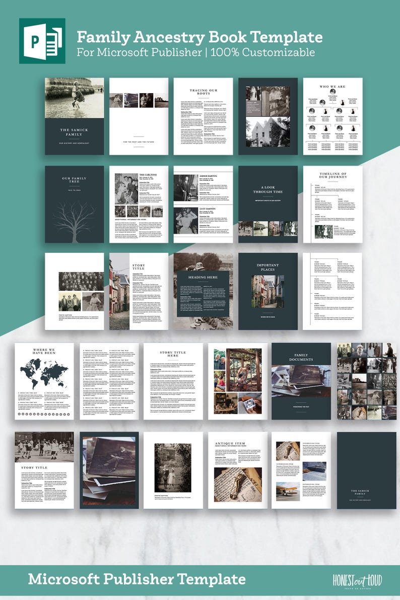 Microsoft Publisher Ancestry Book Template | Family Tree Family History ...