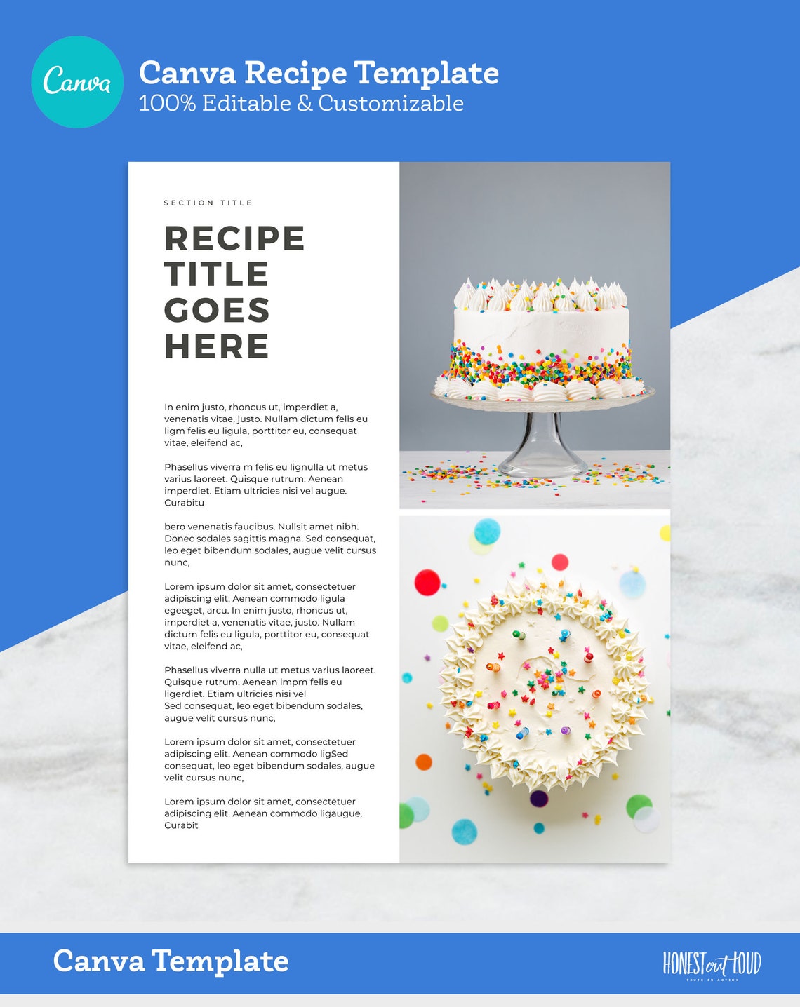 Cookbook and Recipe Template for Canva Instant Printable - Etsy