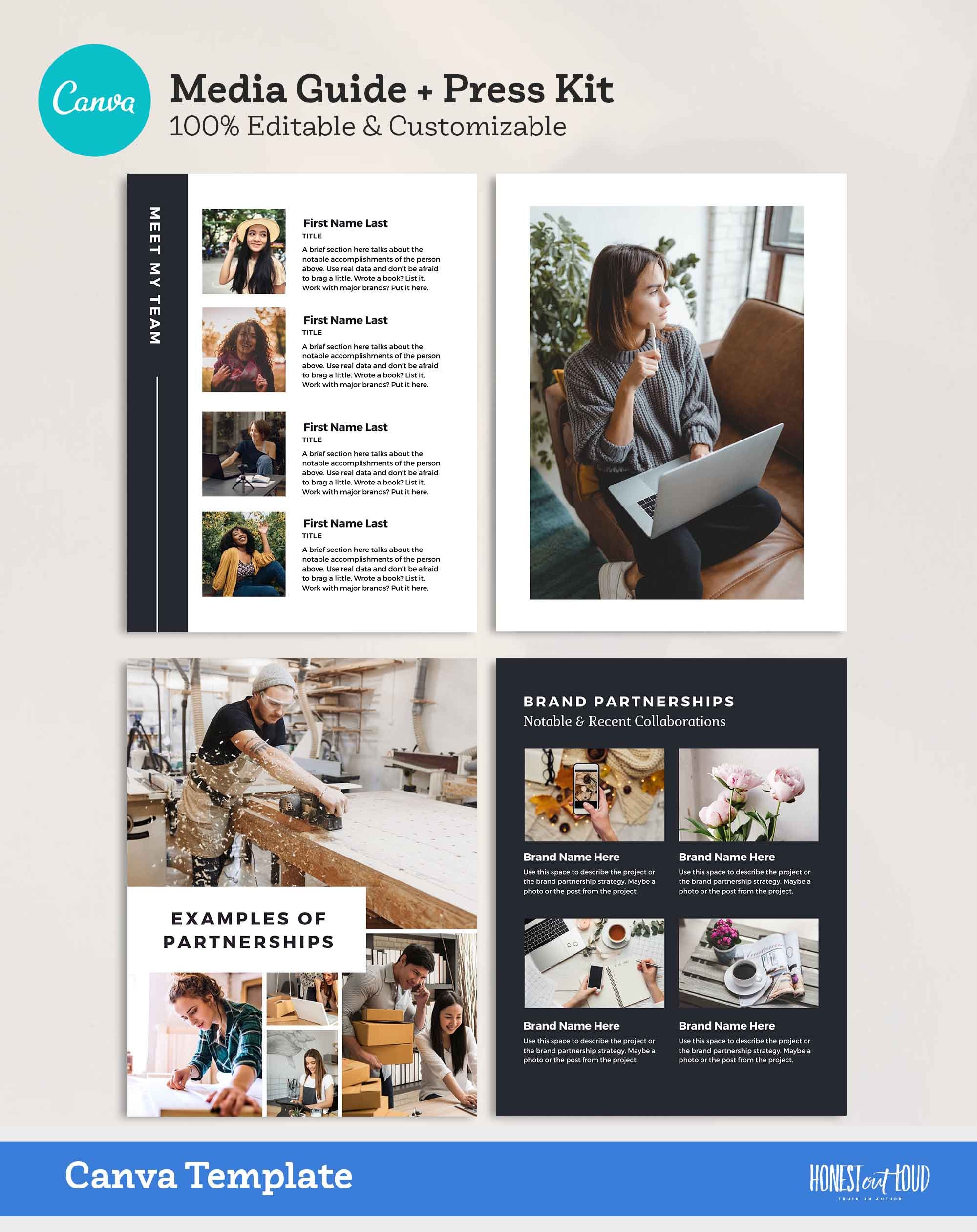 Media Press Kit Template for Influencers, Business Owners, and Public ...