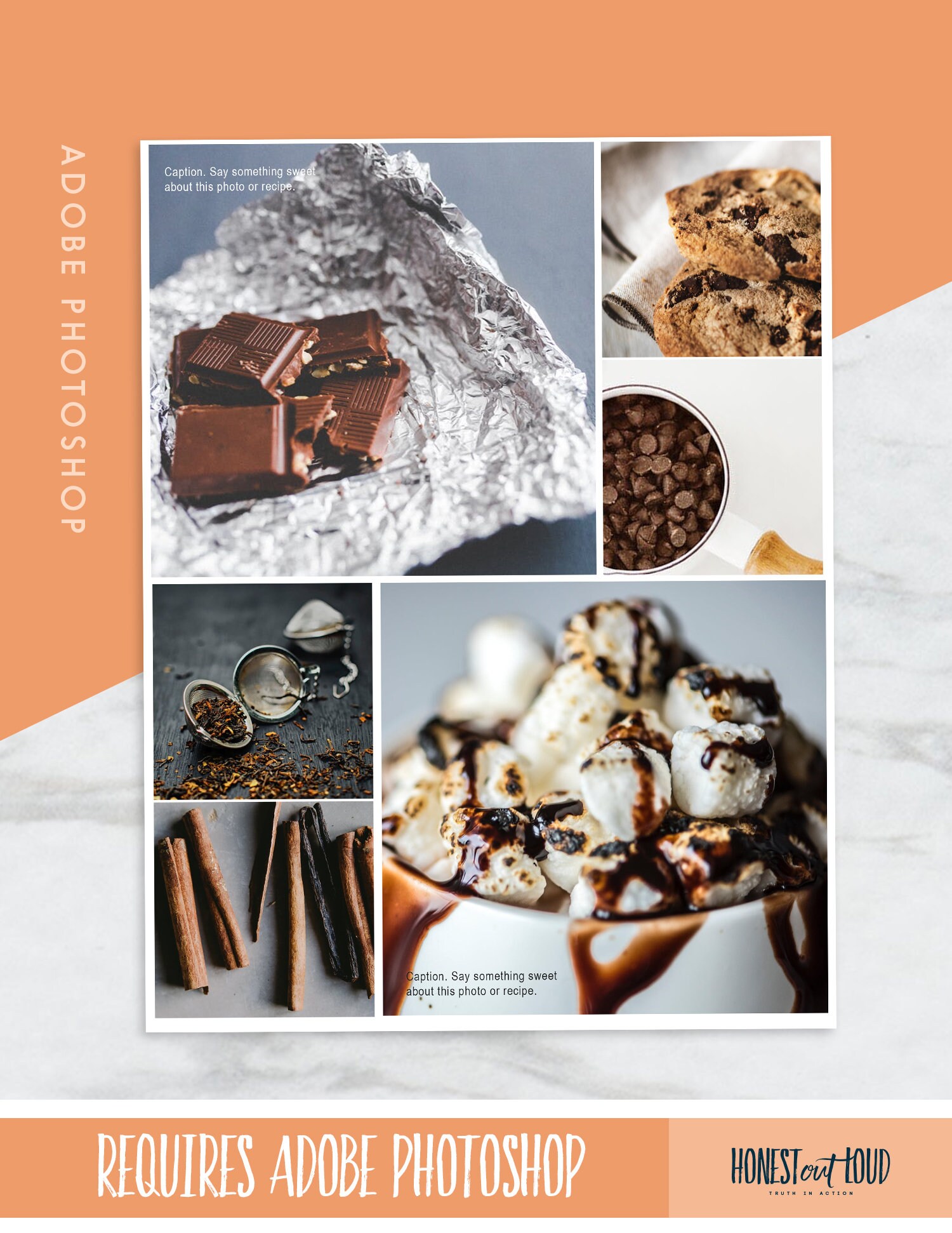 Photoshop Printable Recipe Template - US Letter 8.5x11 Instant Download ...