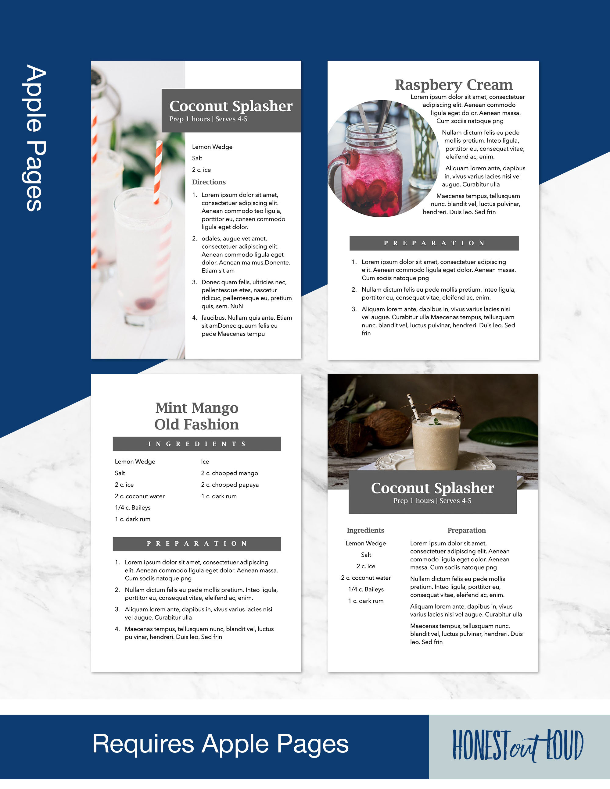 A5 Printable Mini Cookbook & Recipe Template for Apple Pages | Instant ...