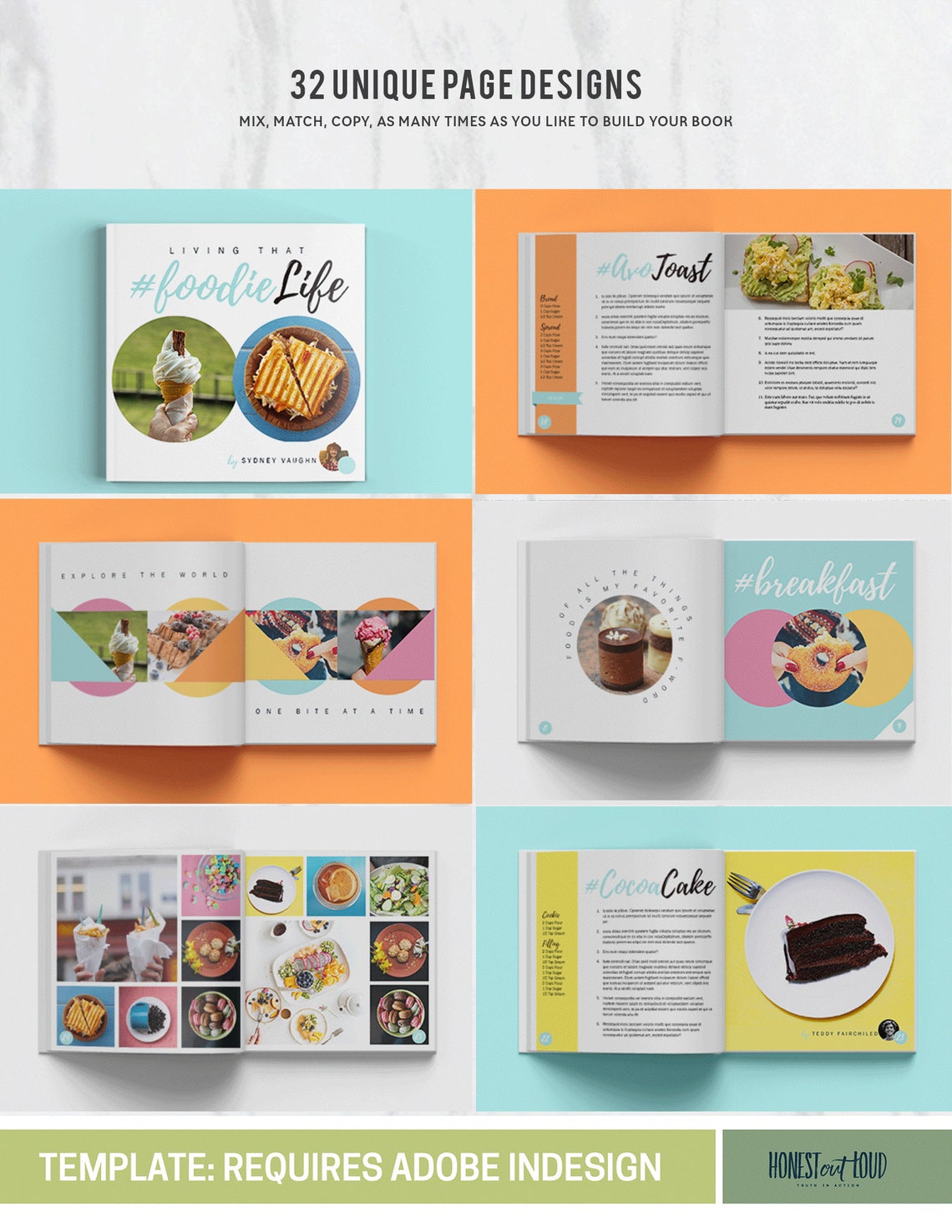 Cookbook & Recipe Template for Adobe Indesign Instant Printable ...