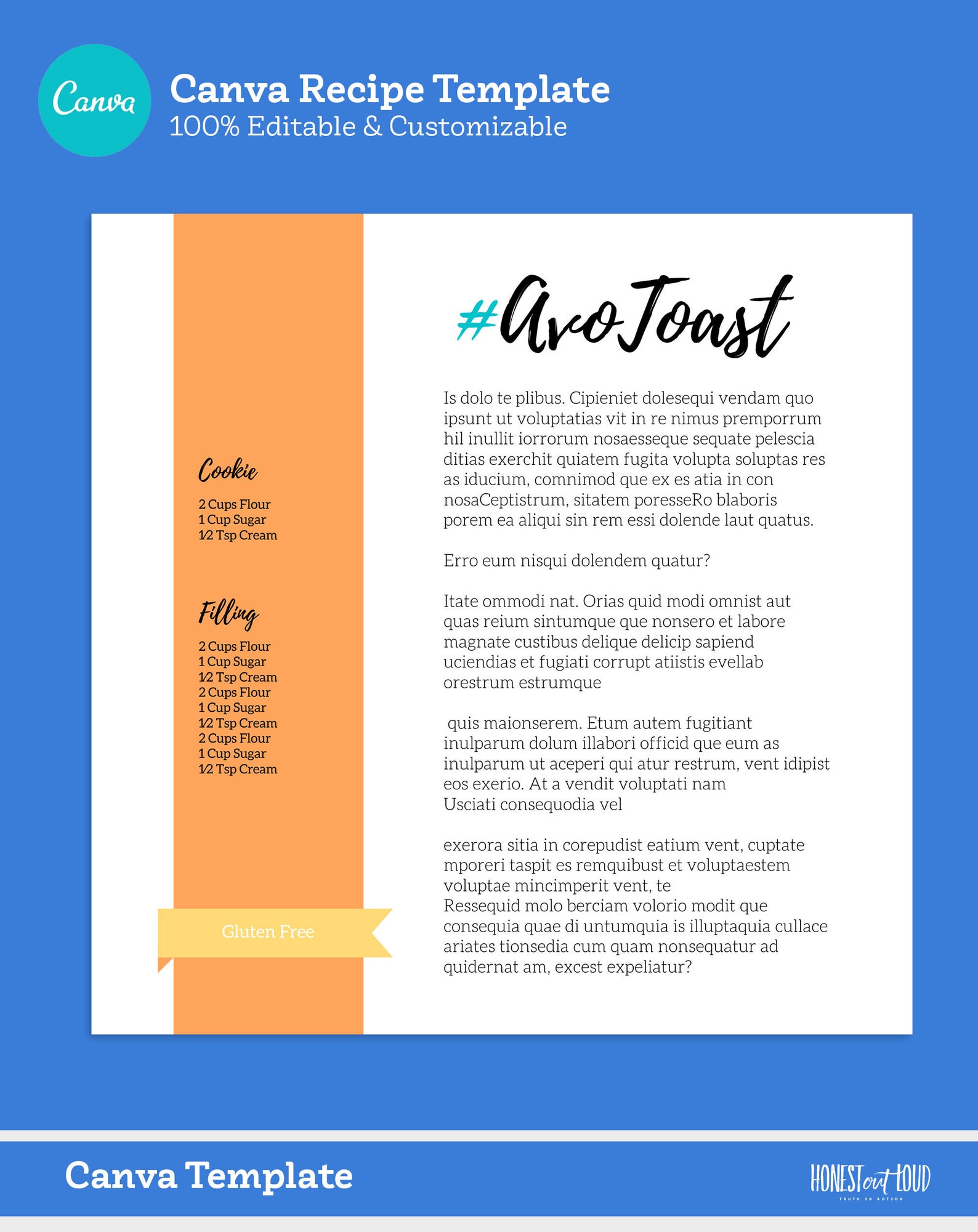 Canva Recipe and Printable Cookbook Template Digital Download Square ...