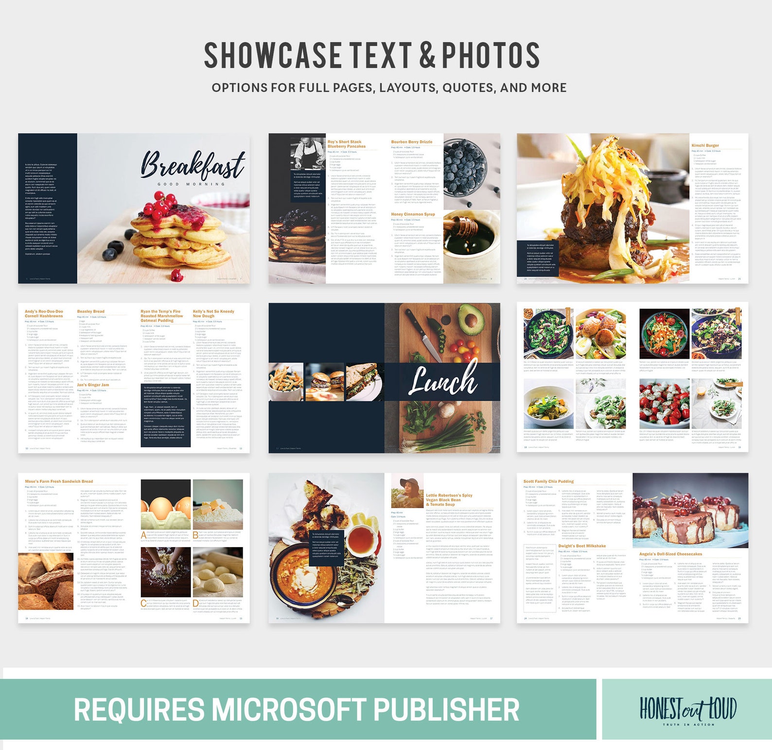 Recipe Cookbook Template for Microsoft Publisher | Instant Printable ...