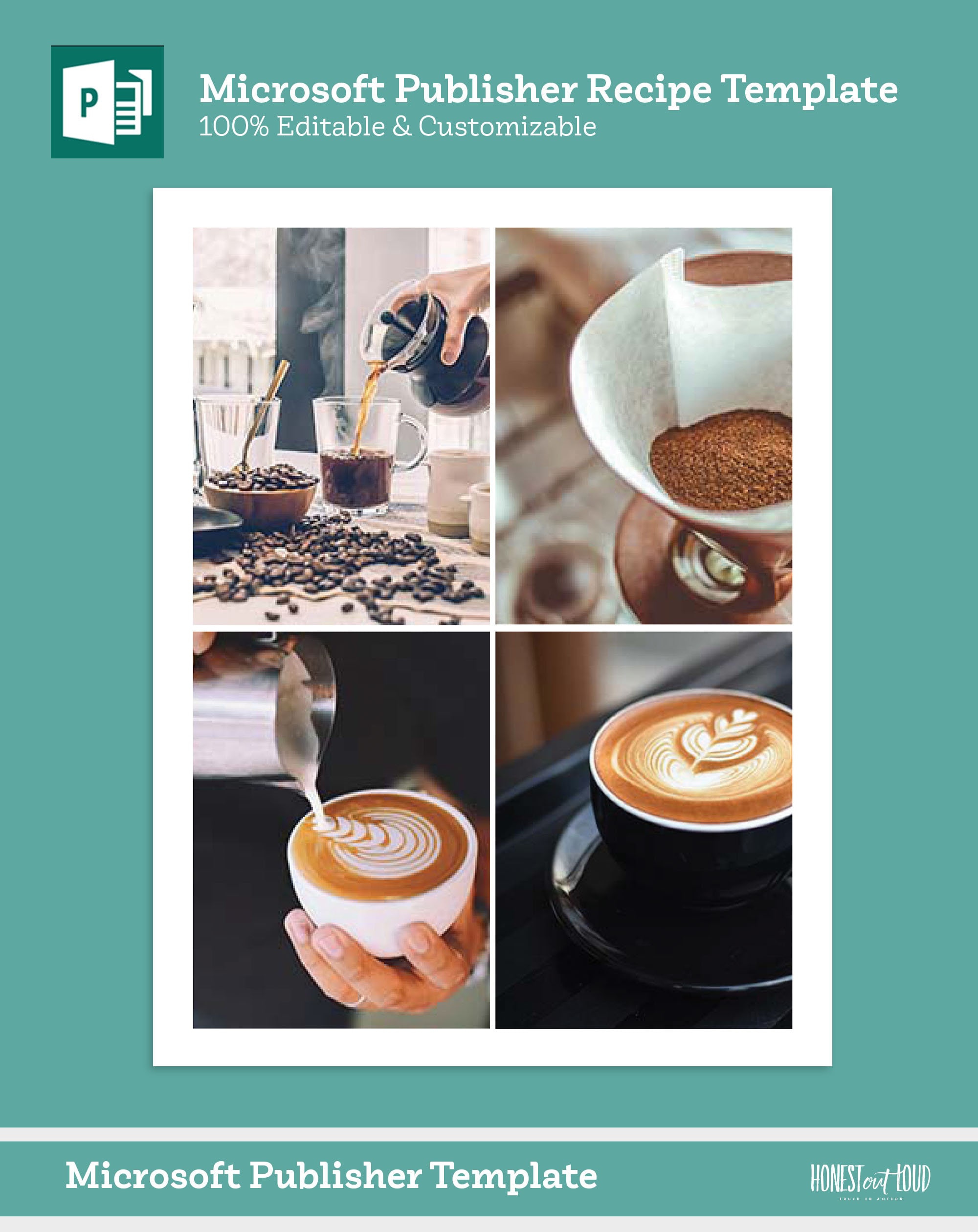 Cookbook / Recipe Template for Microsoft Publisher Instant Printable ...