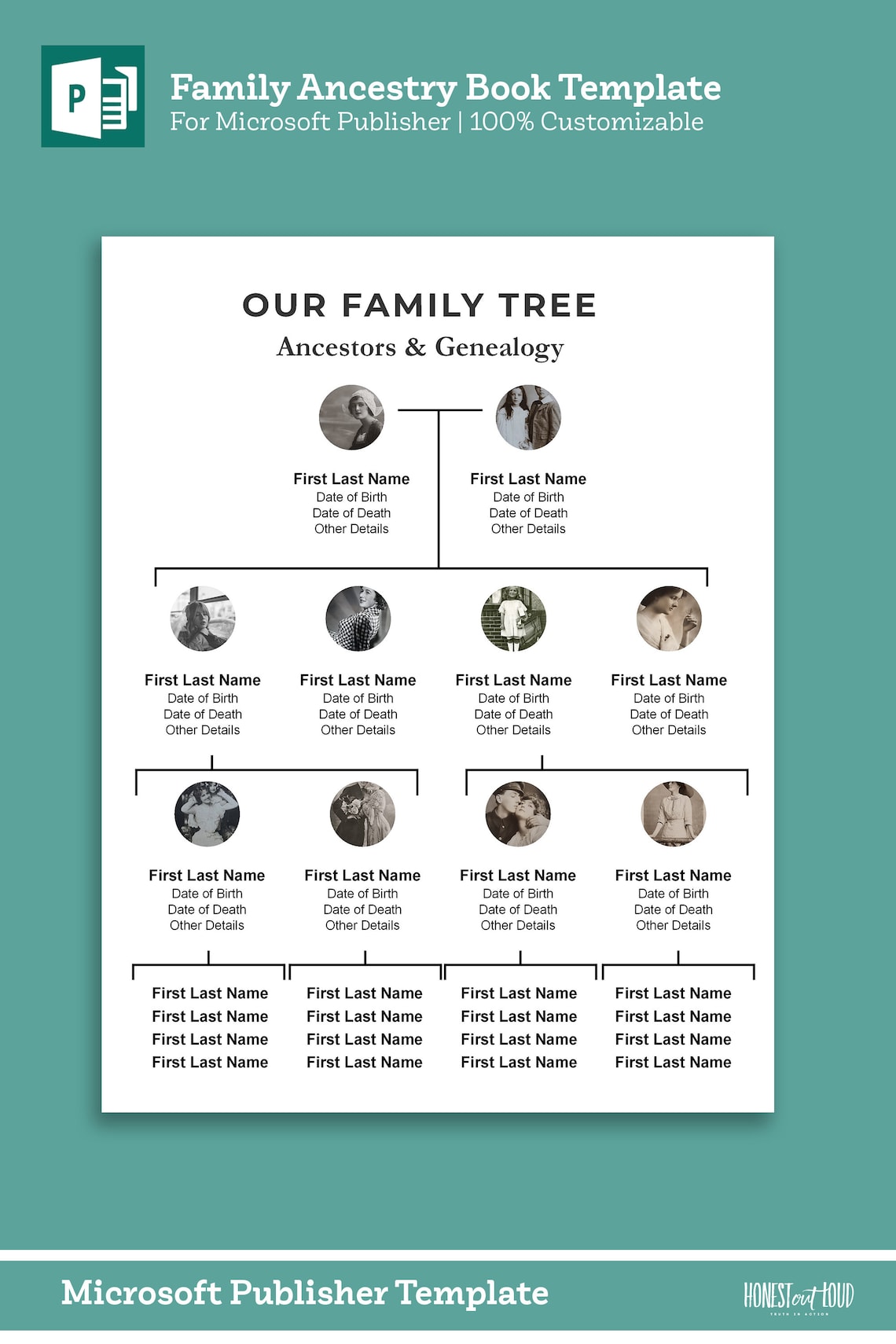 Ancestry Book Template Family Tree Family History and - Etsy