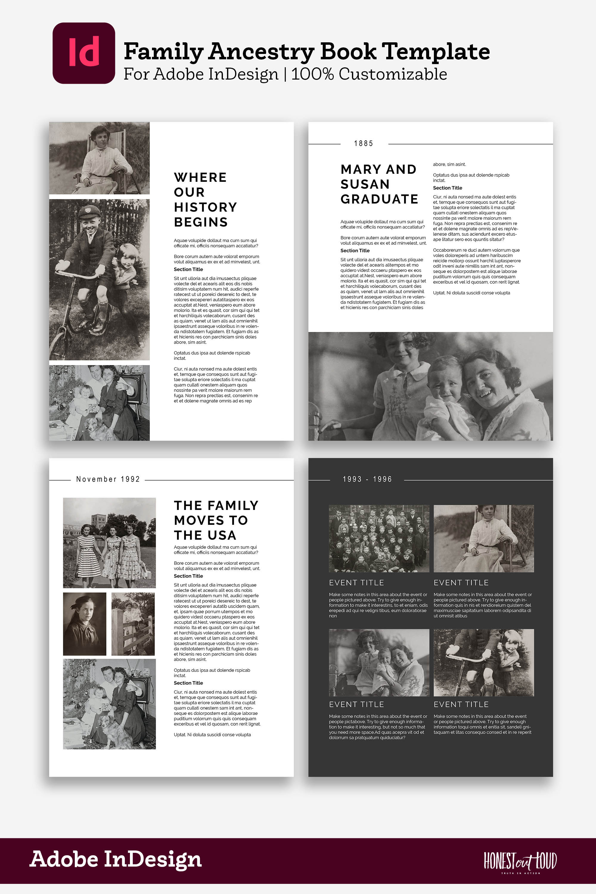 Ancestry Book Template | Family Tree Family History Genealogy Book ...