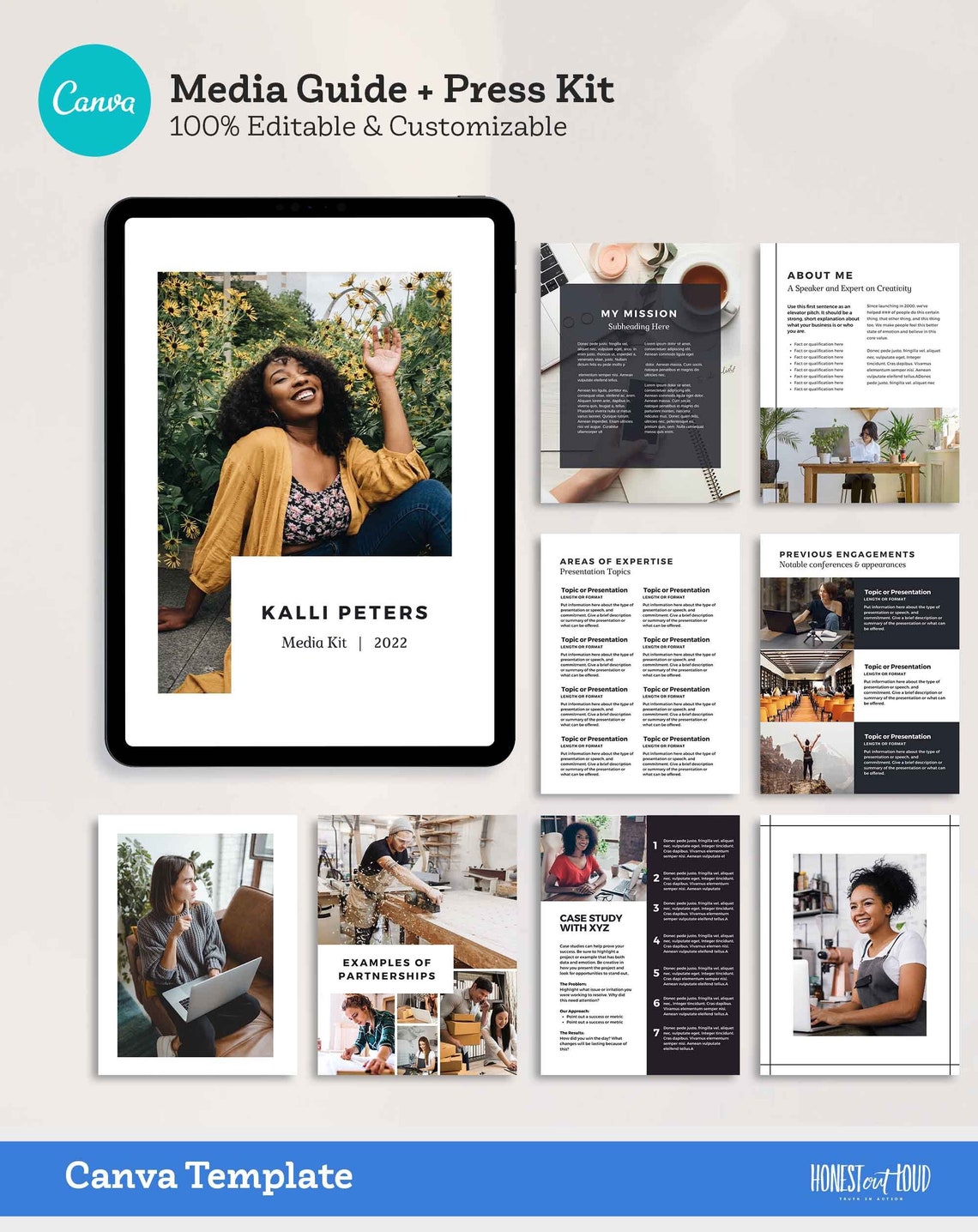 Media Press Kit Template for Influencers, Business Owners, and Public ...