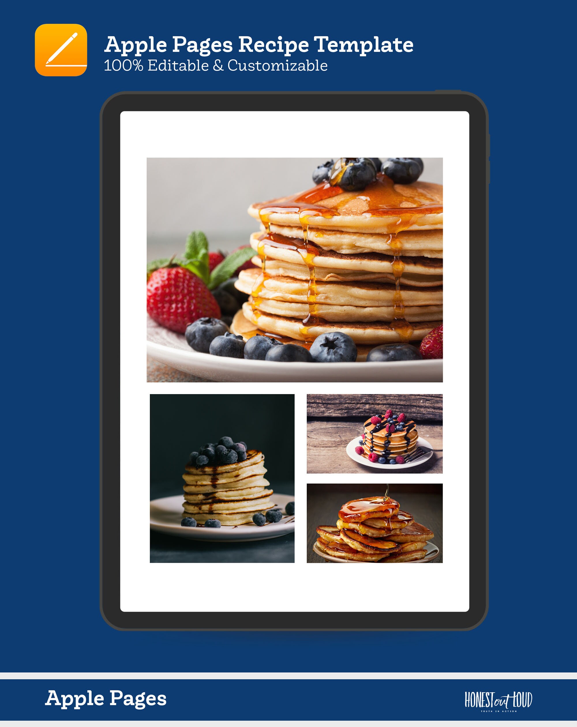 Printable Recipe Template | Apple Pages | Cookbook & Meal Planning | A4 ...