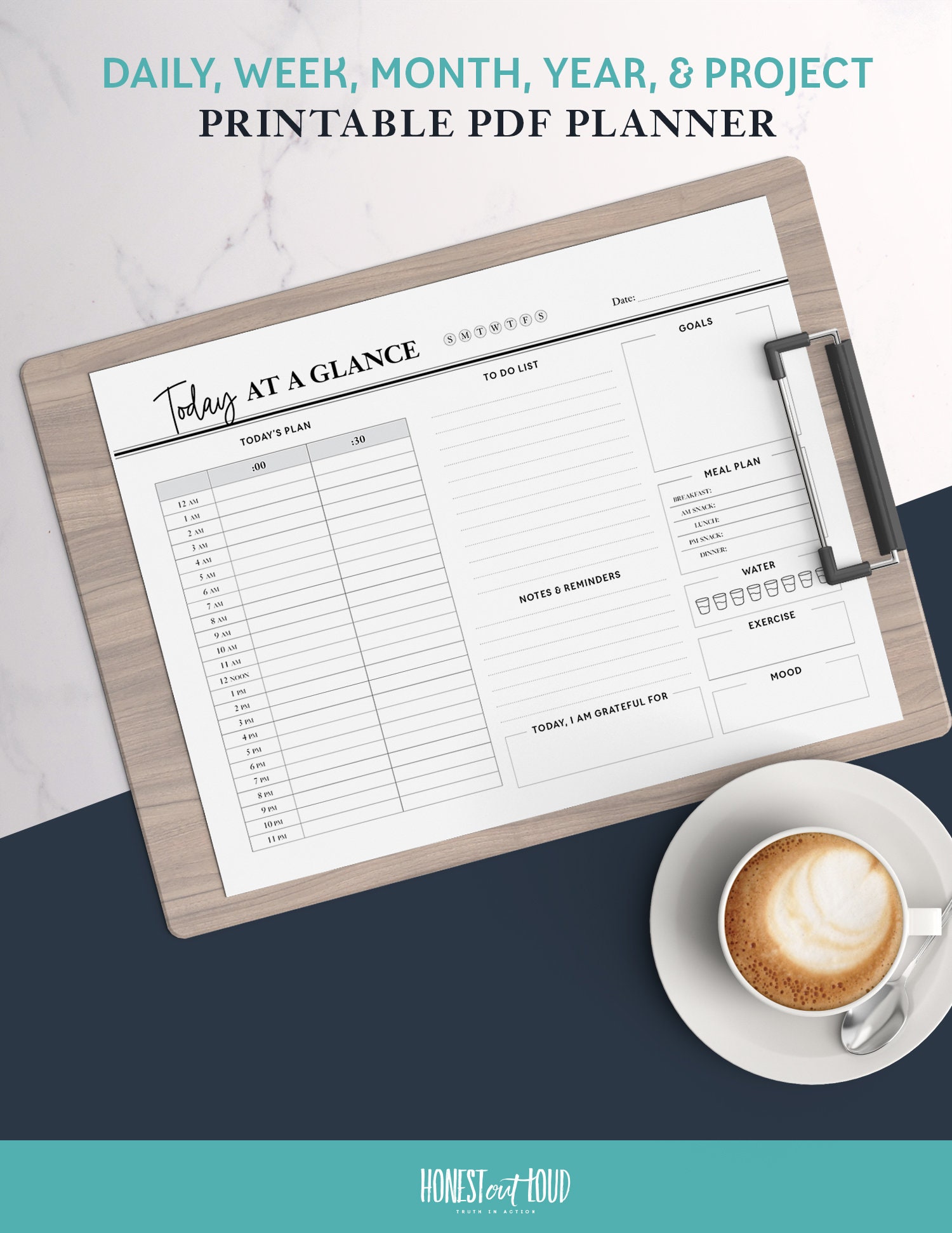 Printable PDF Planner for 2020-2021 Day Week Month - Etsy