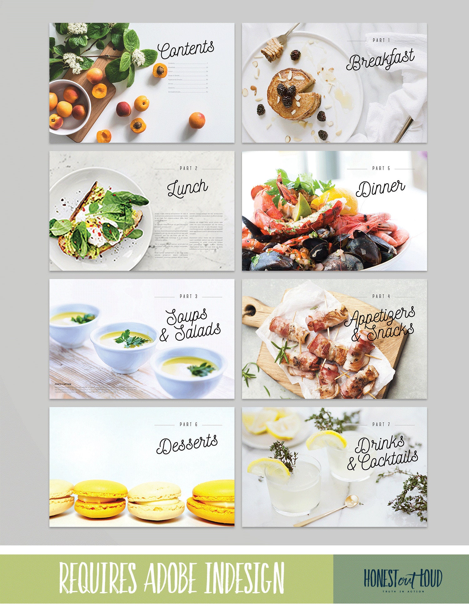 Cookbook and Recipe Template for Adobe Indesign Instant | Etsy