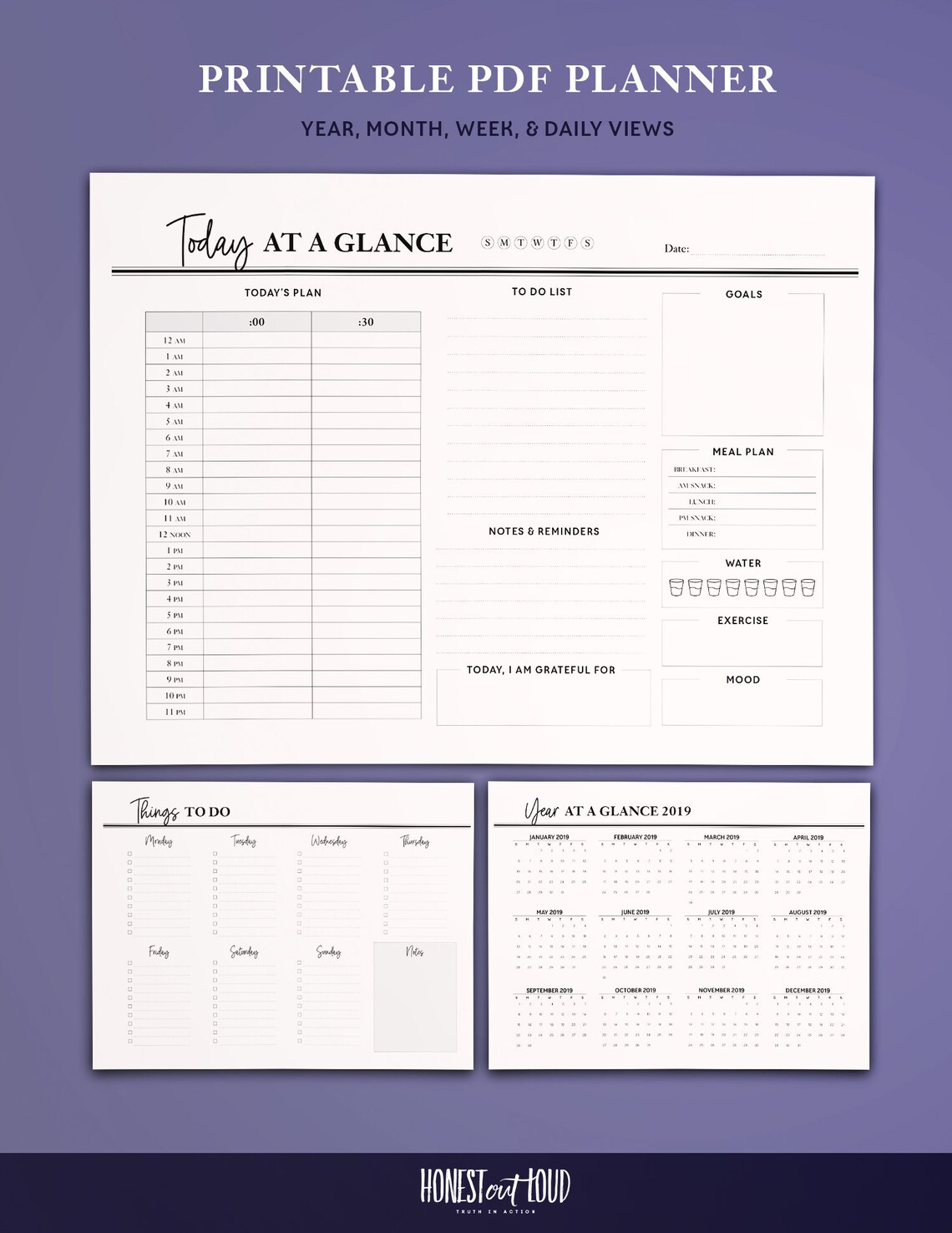 Printable PDF Planner for 2020-2021 Day Week Month - Etsy