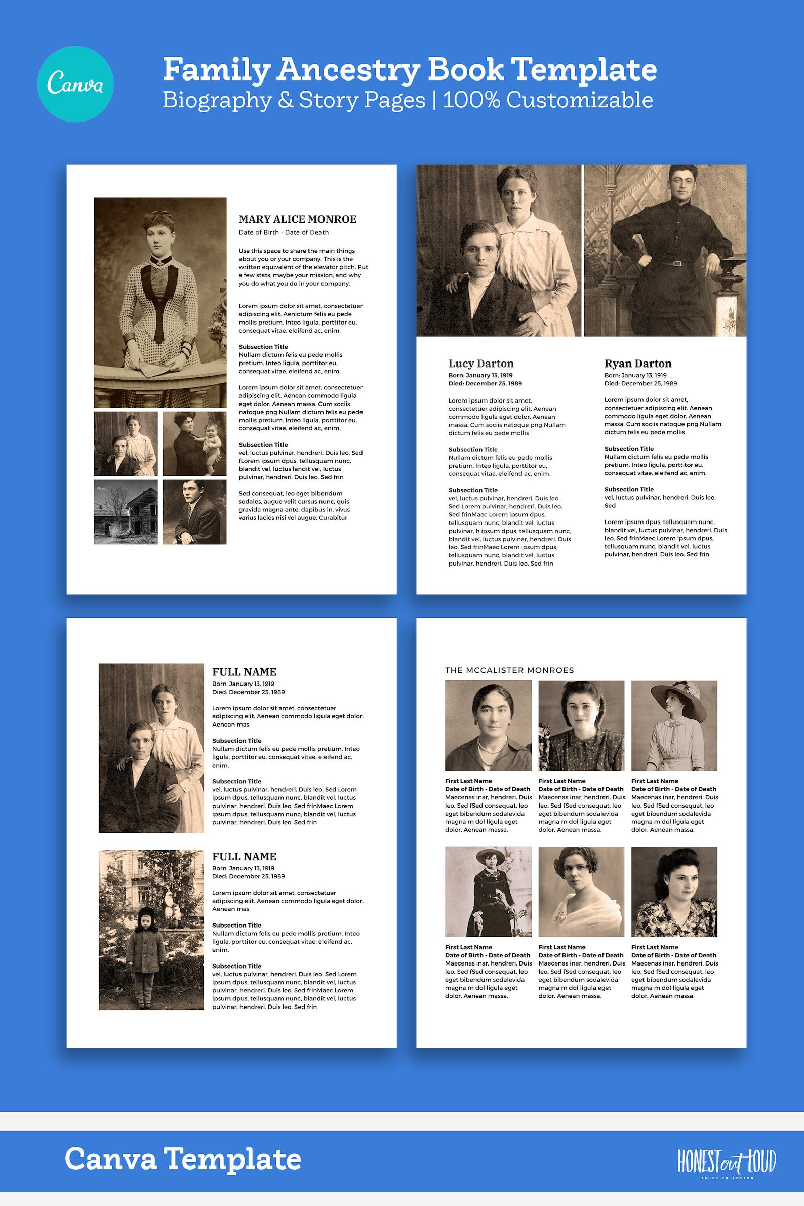 Ancestry Book Template Family Tree Family History and - Etsy Canada