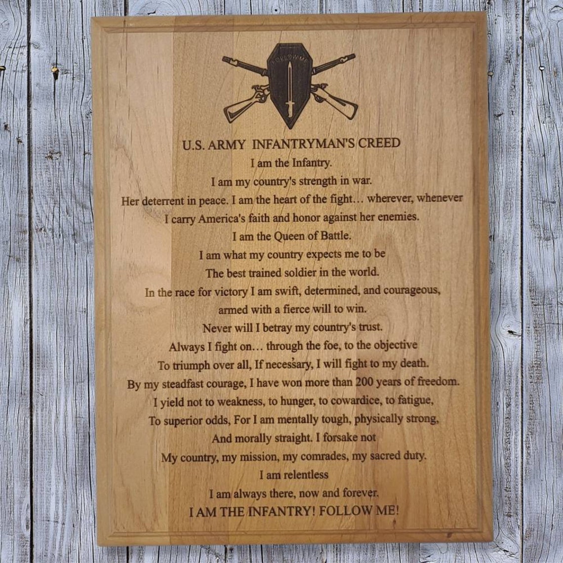 Infantryman's Creed Infantry Creed Creed Infantryman - Etsy
