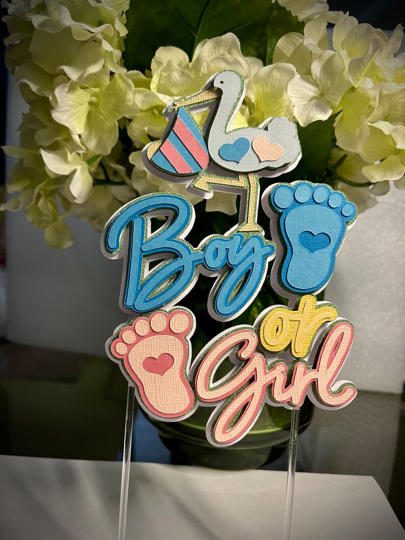 Boy or Girl Cake Topper - Etsy