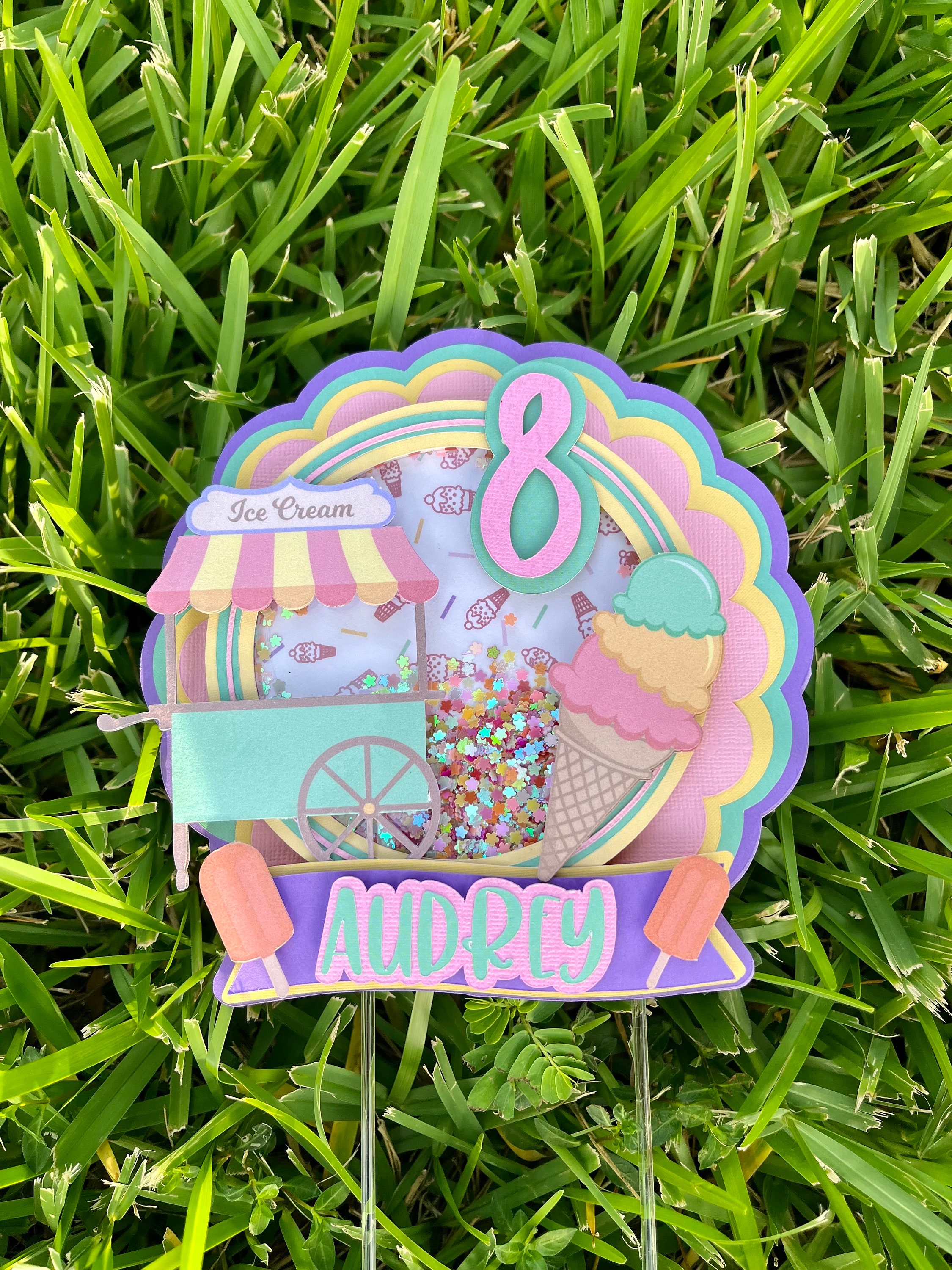 Icecream Shaker Birthday Cake Topper - Etsy