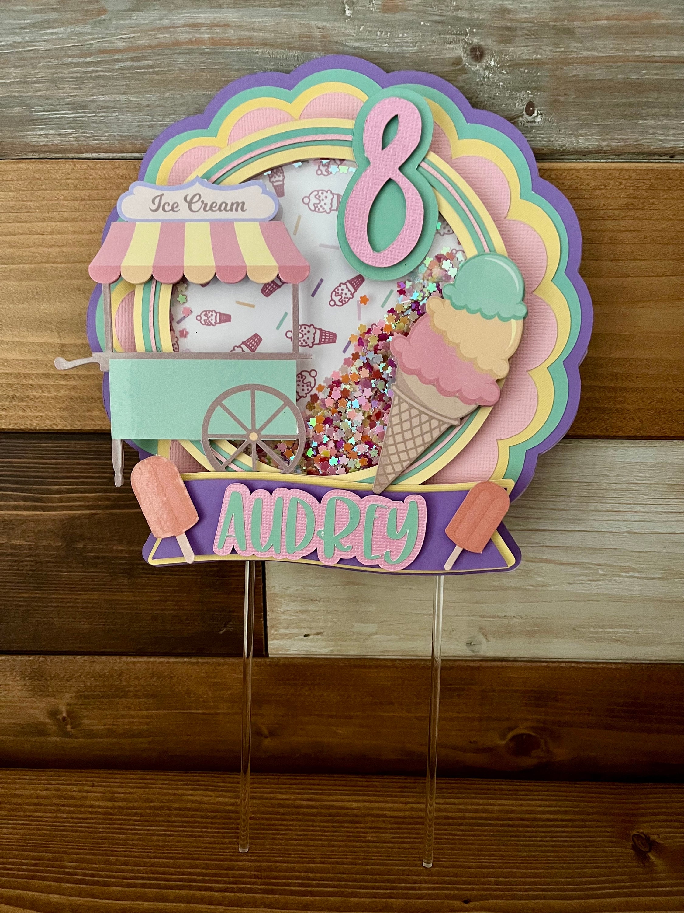 Icecream Shaker Birthday Cake Topper - Etsy