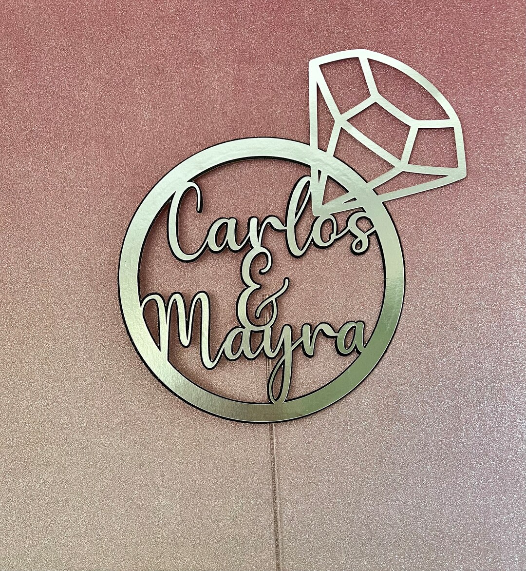 Personalized Engagement Ring, Cake Topper - Etsy