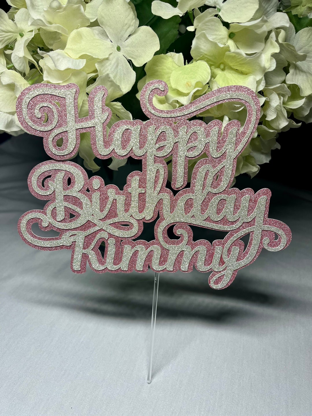 Happy Birthday Double Layered Cake Topper - Etsy