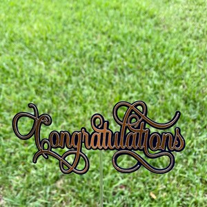 Congratulations , Gold Metallic Cake Topper - Etsy