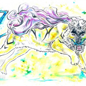 A5/A4 Raikou Pokemon Go Gamer Legendary Beasts Electric Nerd Gaming ...