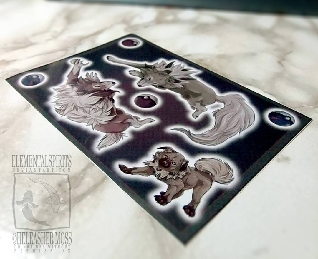 Rockruff and Lycanroc | Pokemon Inspired Vinyl Stickers - Etsy