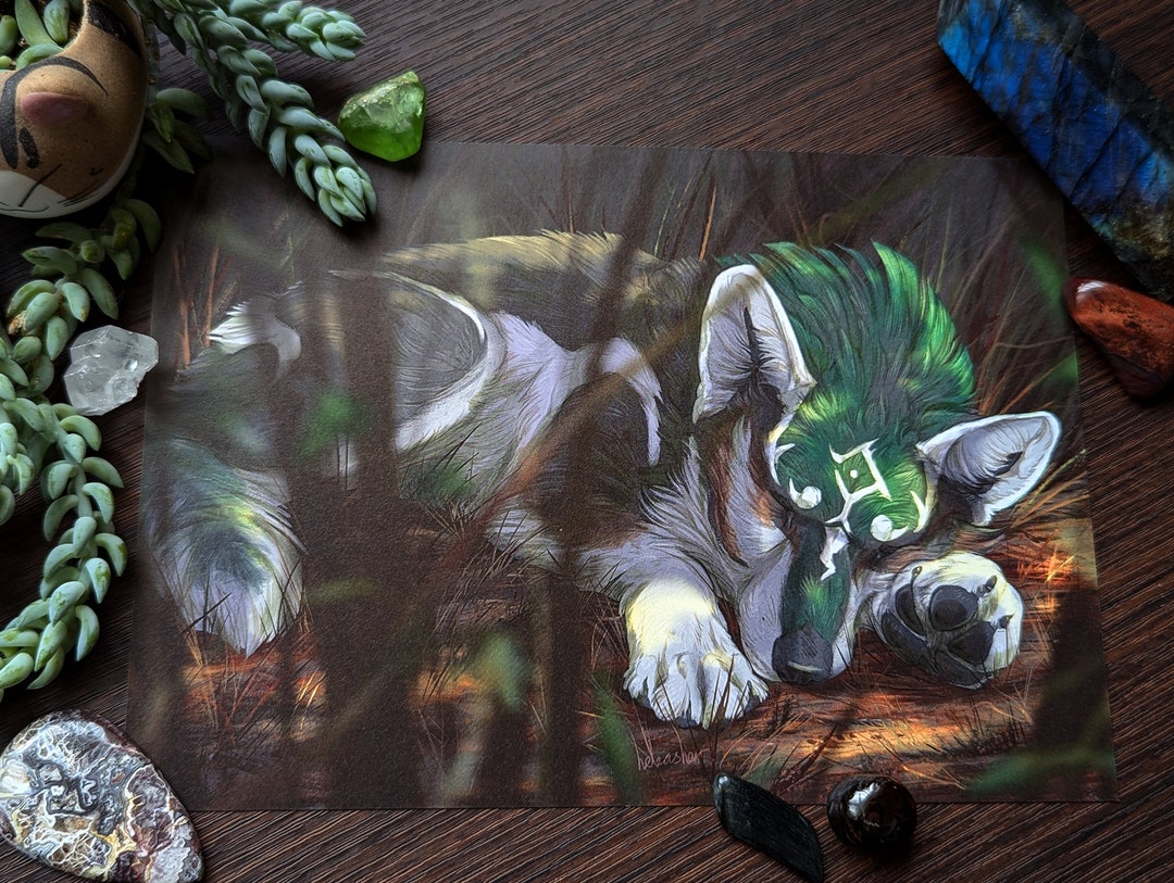 A5 Sleepy Wolf Link | Legend of Zelda Inspired Print - Etsy