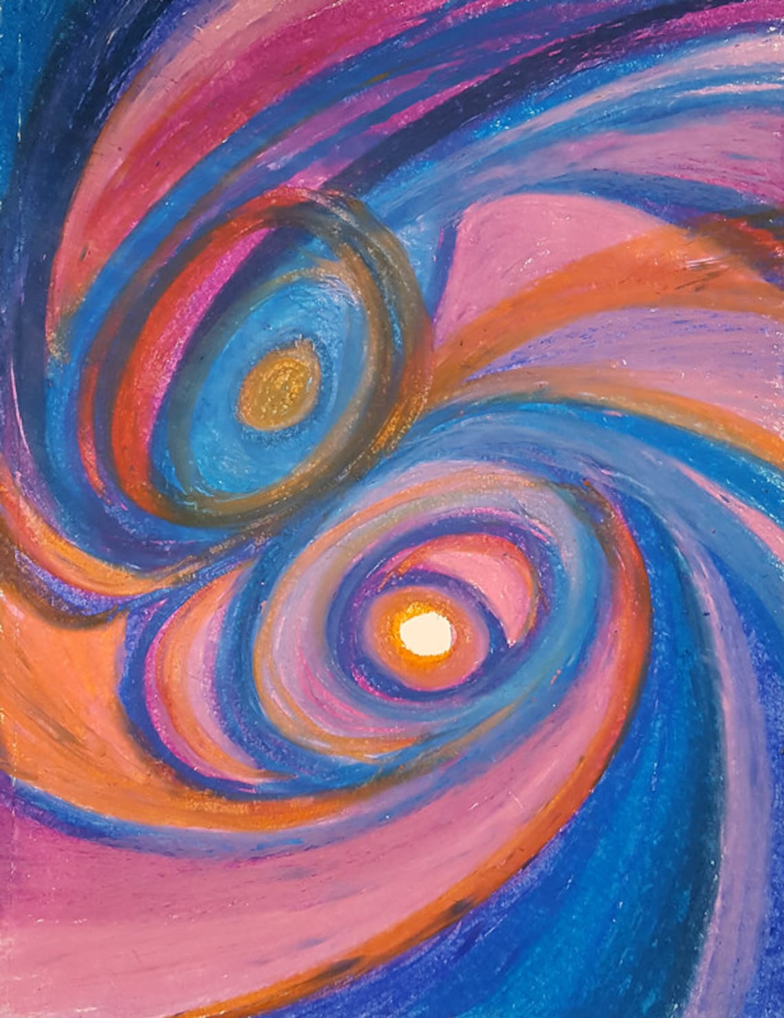 Swirl- Abstract Oil Pastel Drawing 9 X 12, Original Art - Etsy
