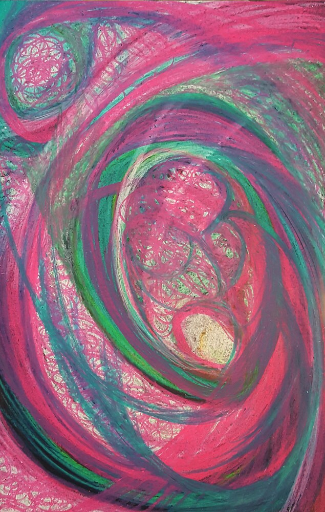Hug Abstract Oil Pastel Drawing 11 X 17 on Black - Etsy
