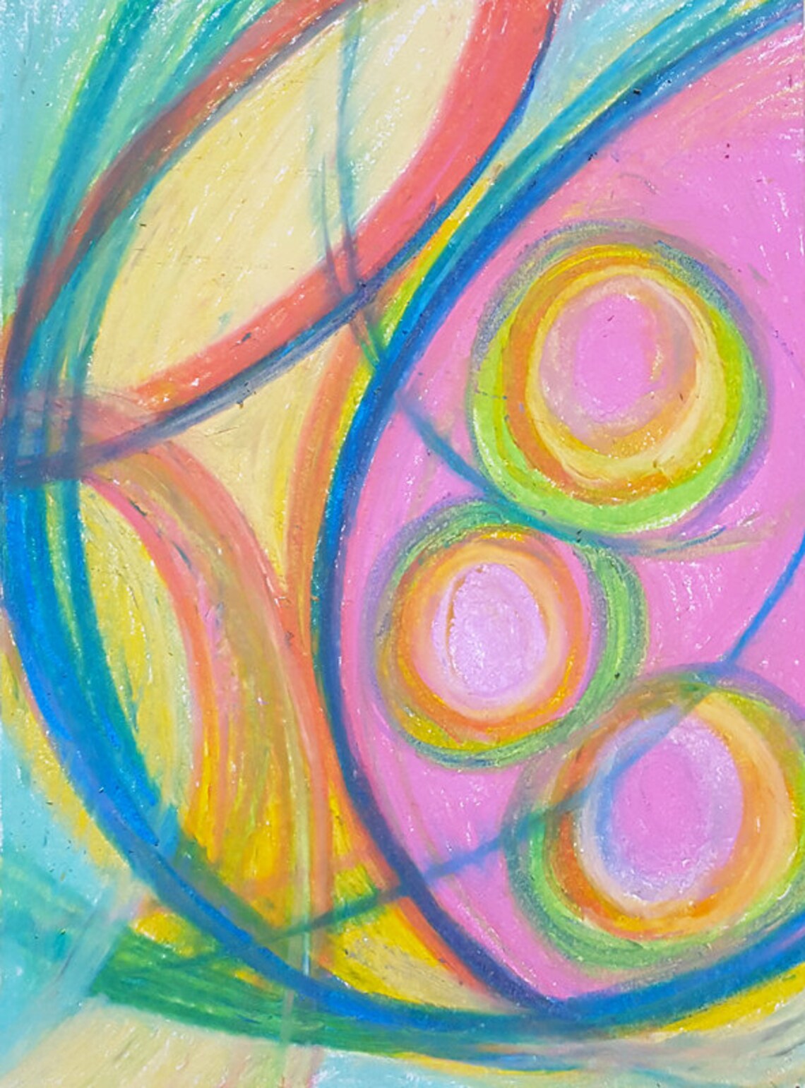 Hold Abstract Oil Pastel Drawing 9 X 12 - Etsy