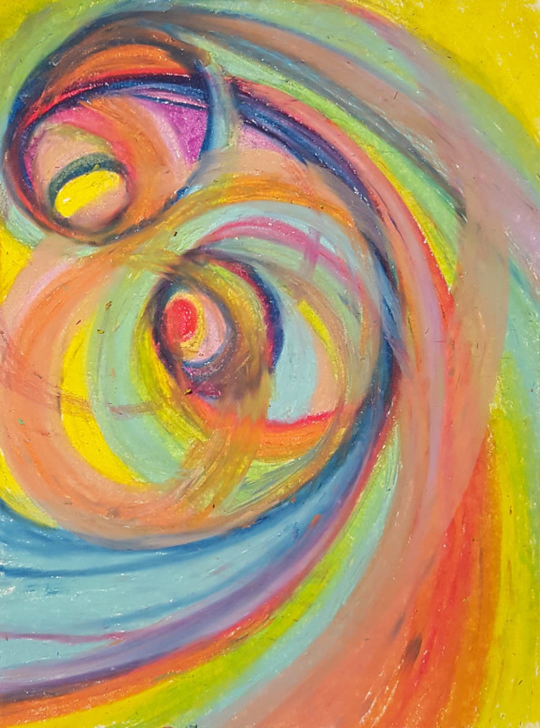 Special Abstract Oil Pastel Drawing 9 X 12 - Etsy