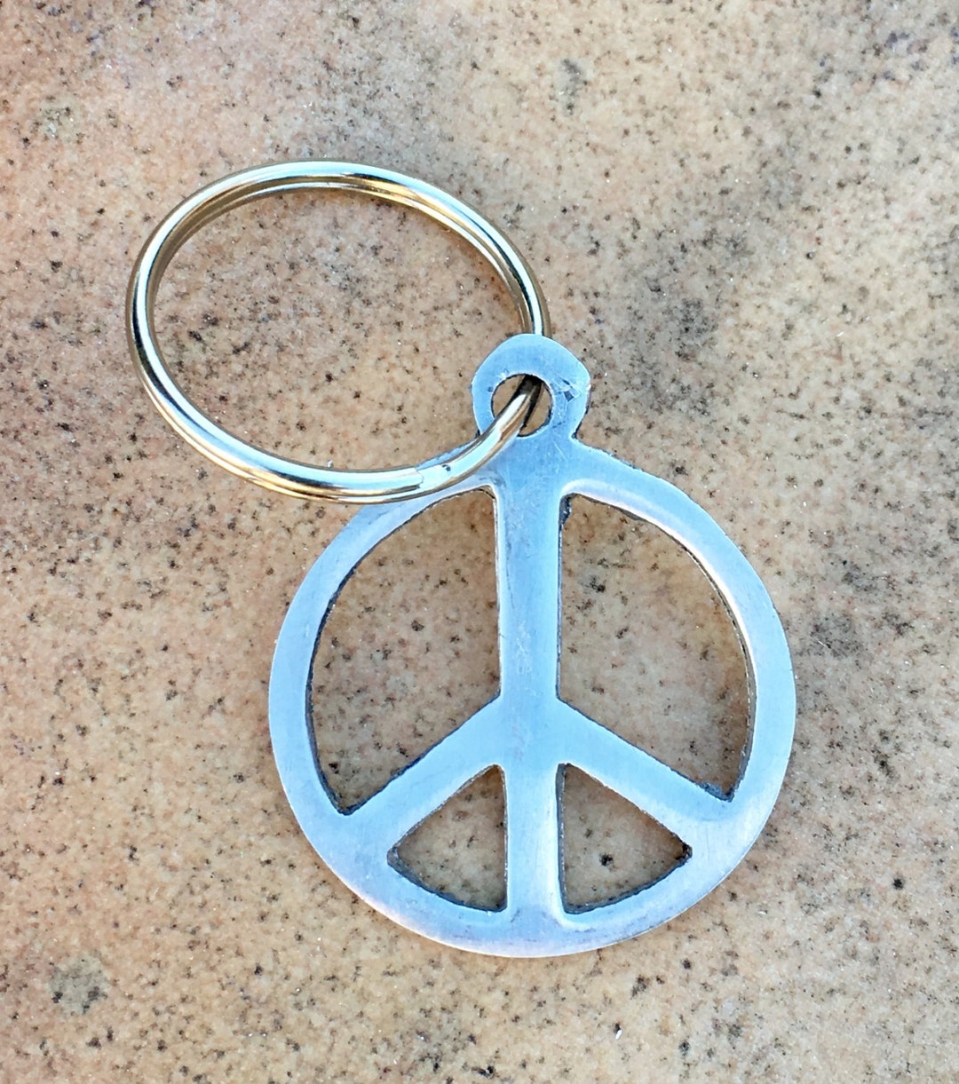 Element13 - Solid Aluminum Peace Sign Keychain - Made From Recycled ...