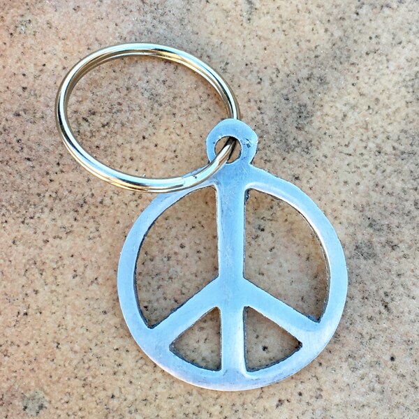 Peace Sign Keychain - Etsy