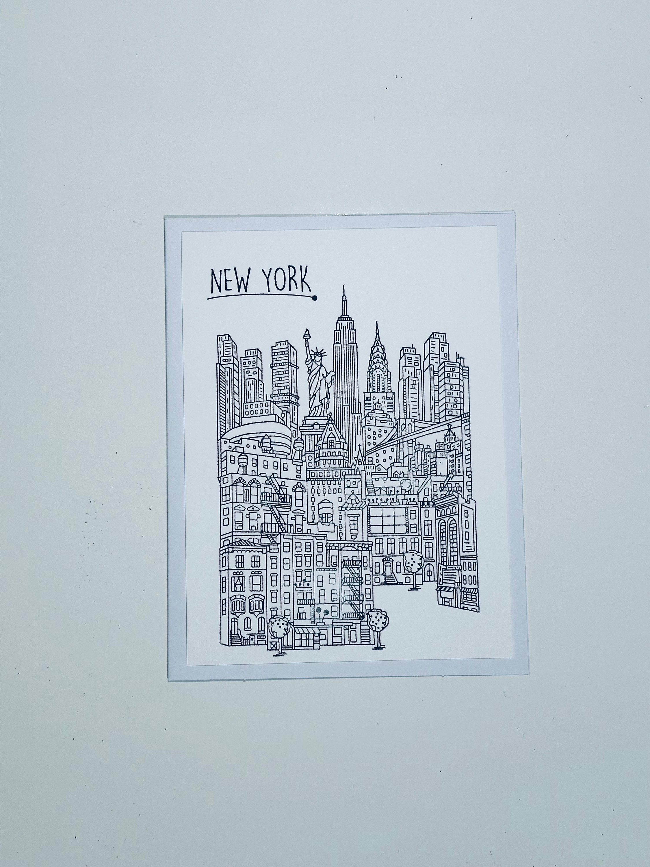 New York City Skyline Card: Handmade Greeting Card (5x7) - Etsy