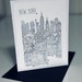 New York City Skyline Card: Handmade Greeting Card (5x7) - Etsy