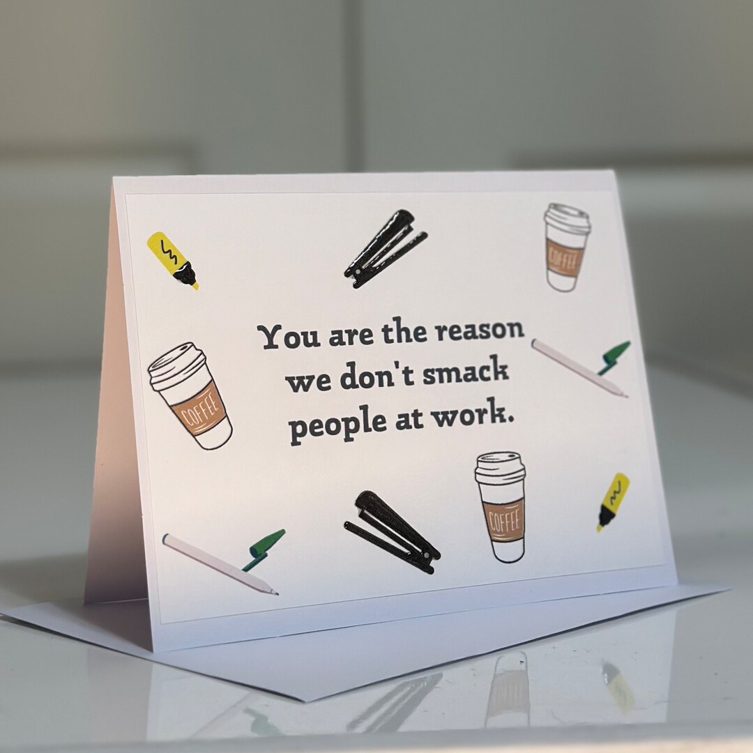 Comical Coworker Greeting Card Coworker Gift Card Work Wife Boss Gift ...