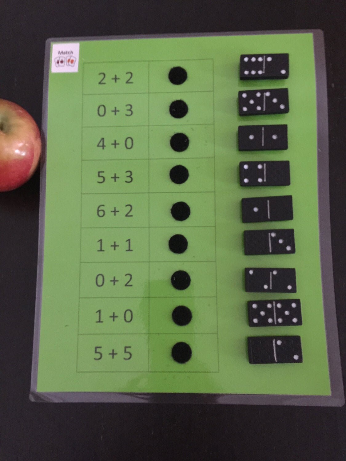 Domino Addition Match set 2 Early Addition Autism Special - Etsy Canada