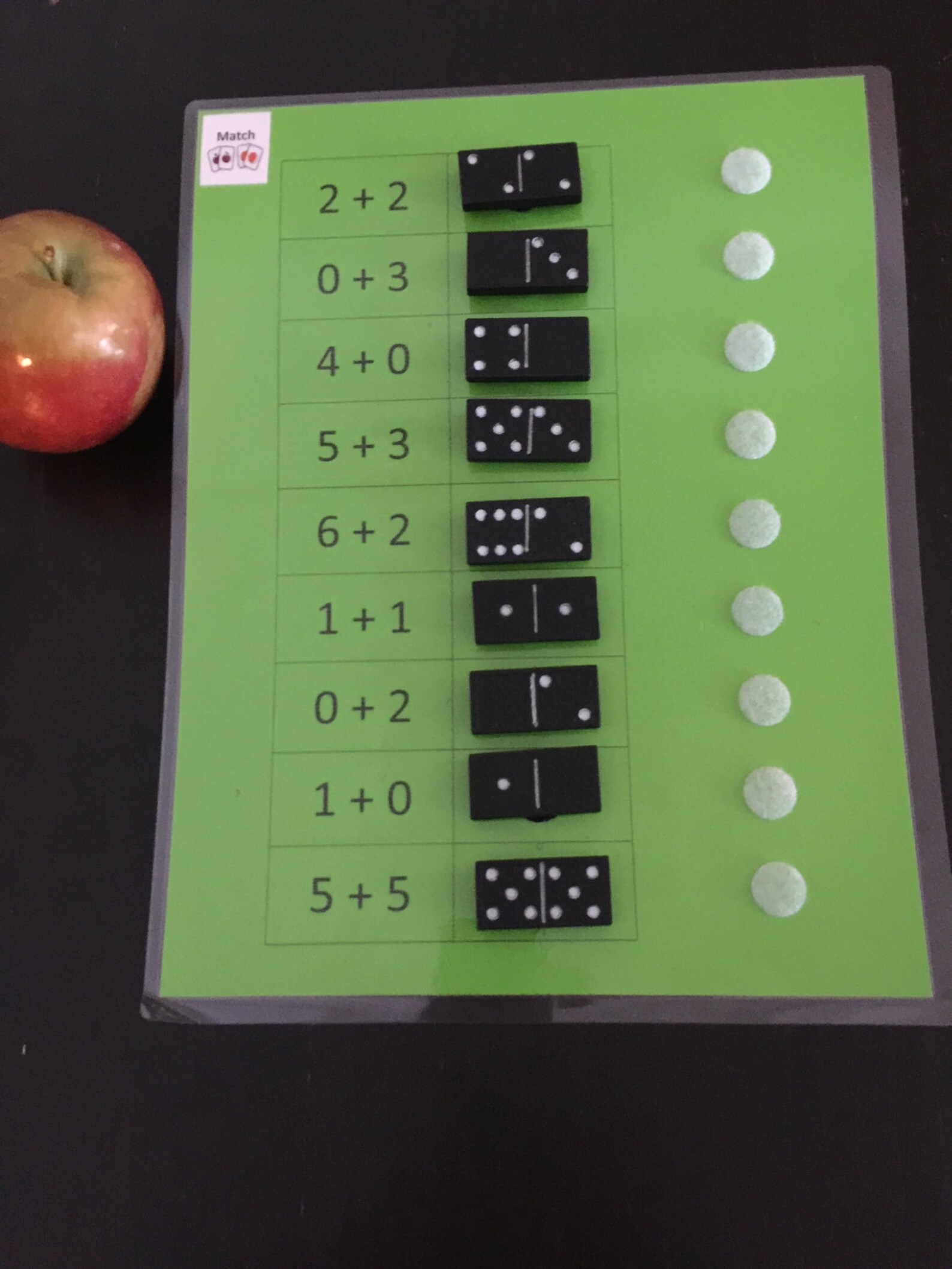 Domino Addition Match set 2 Early Addition Autism Special - Etsy Canada