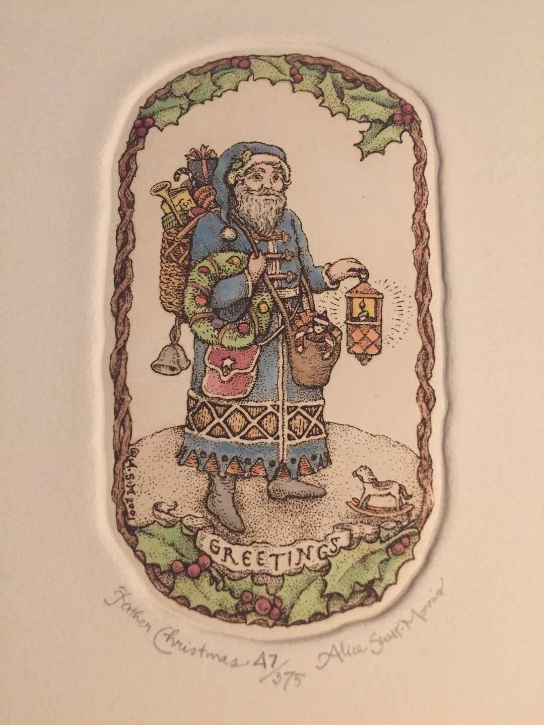Father Christmas, Vintage Santa, Wall Art, Etching - Etsy