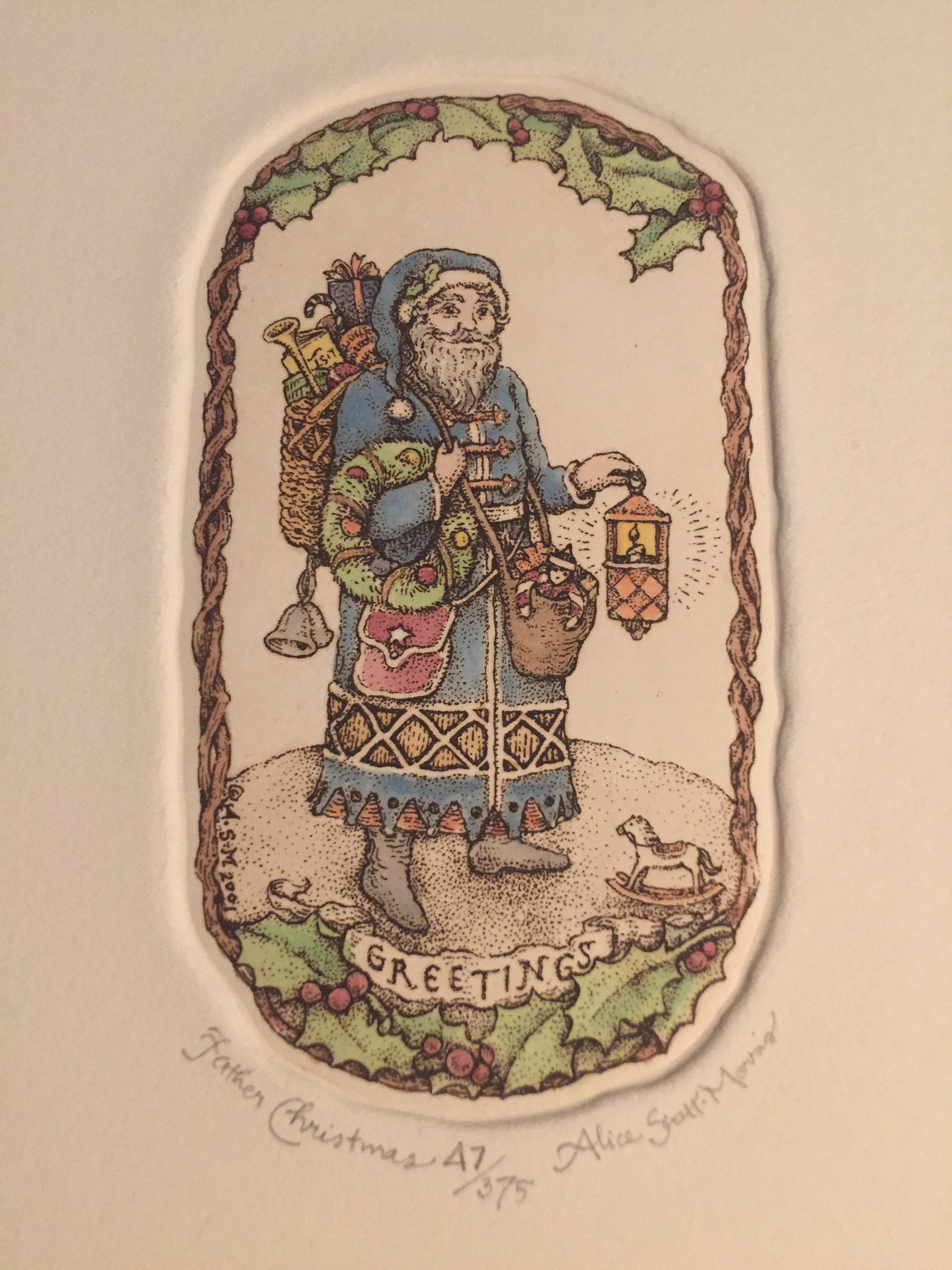 Father Christmas, Vintage Santa, Wall Art, Etching - Etsy