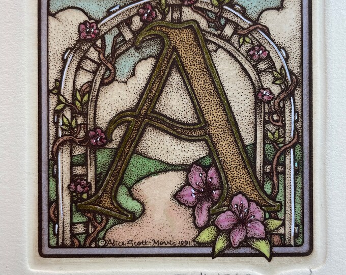 Etching Letter A - 3"x3" - Alice's Alphabet - Personalized - Hand ...