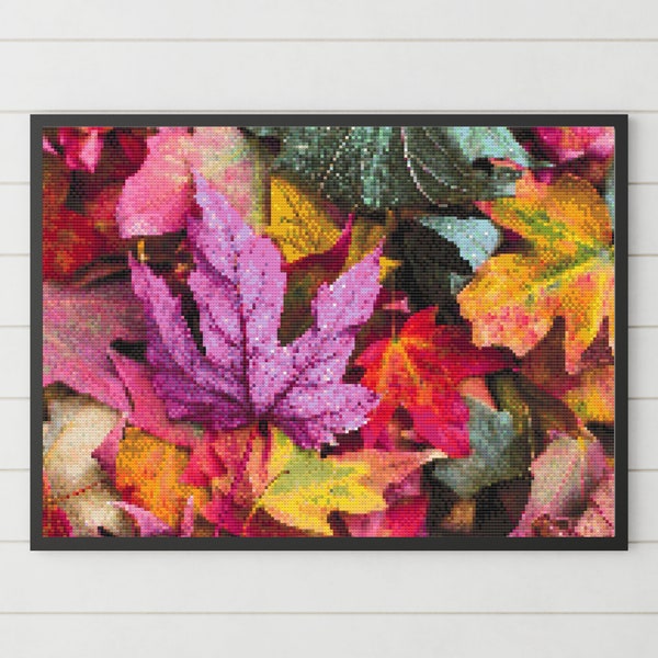 Leaves Cross Stitch - Etsy