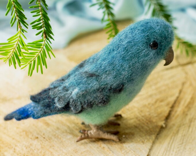 Needle Felted Parrot Felted Bird Felt Parrot Sculpture Green Parrot ...