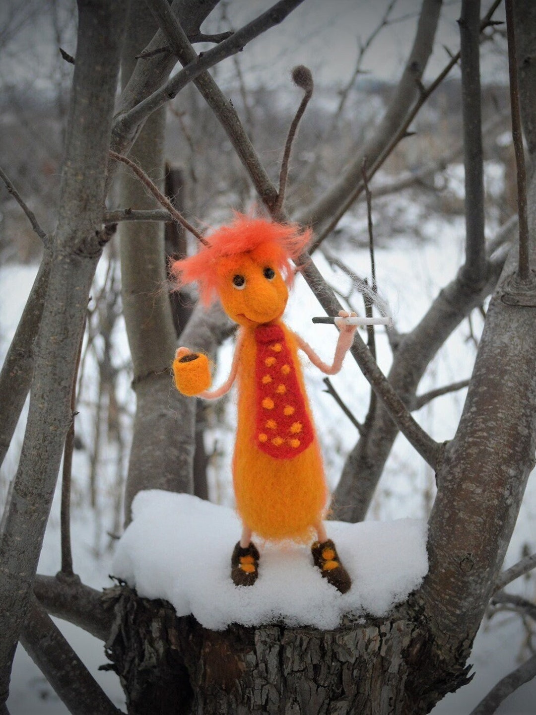 Needle Felted Smoky Cockroach, Сute Cockroach Figurine, Fairy Cockroach ...