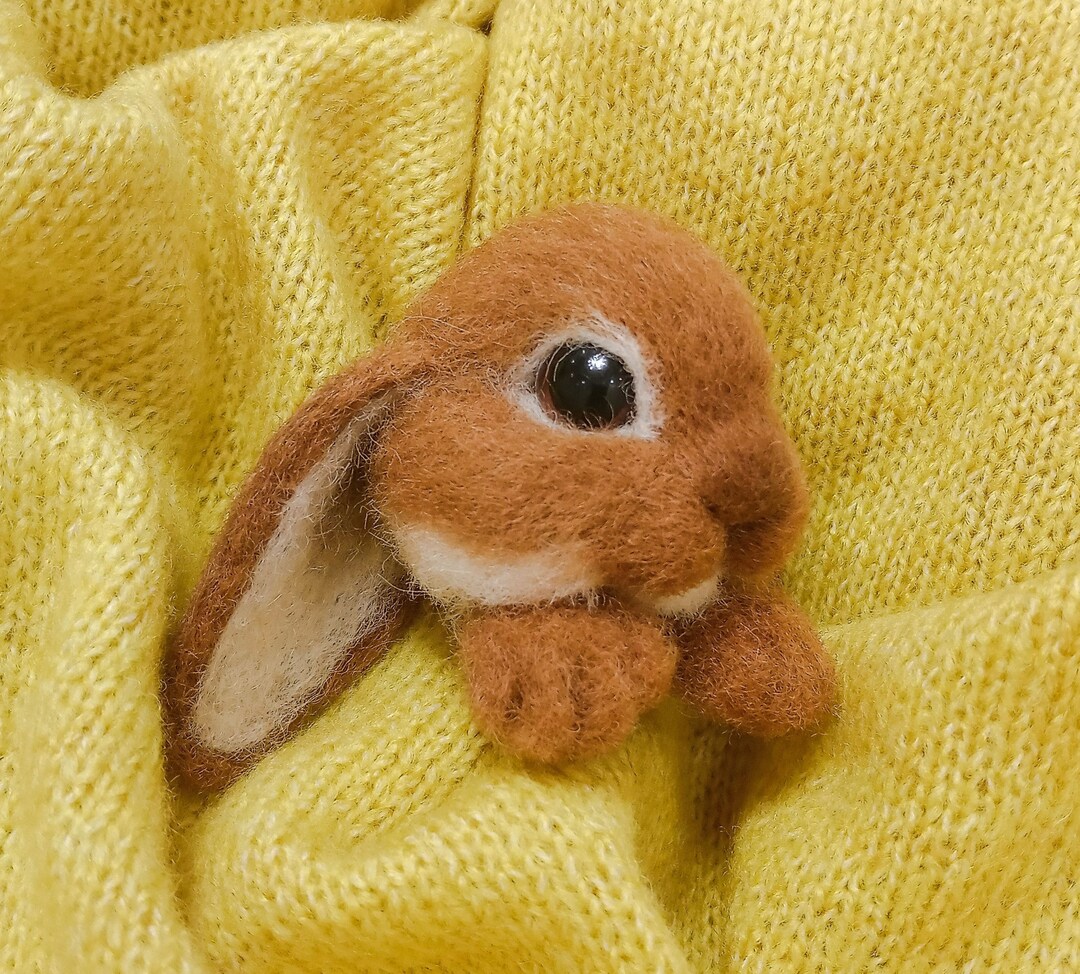 Felted Bunny Brooch: Needle Felted Animal Pin - Etsy