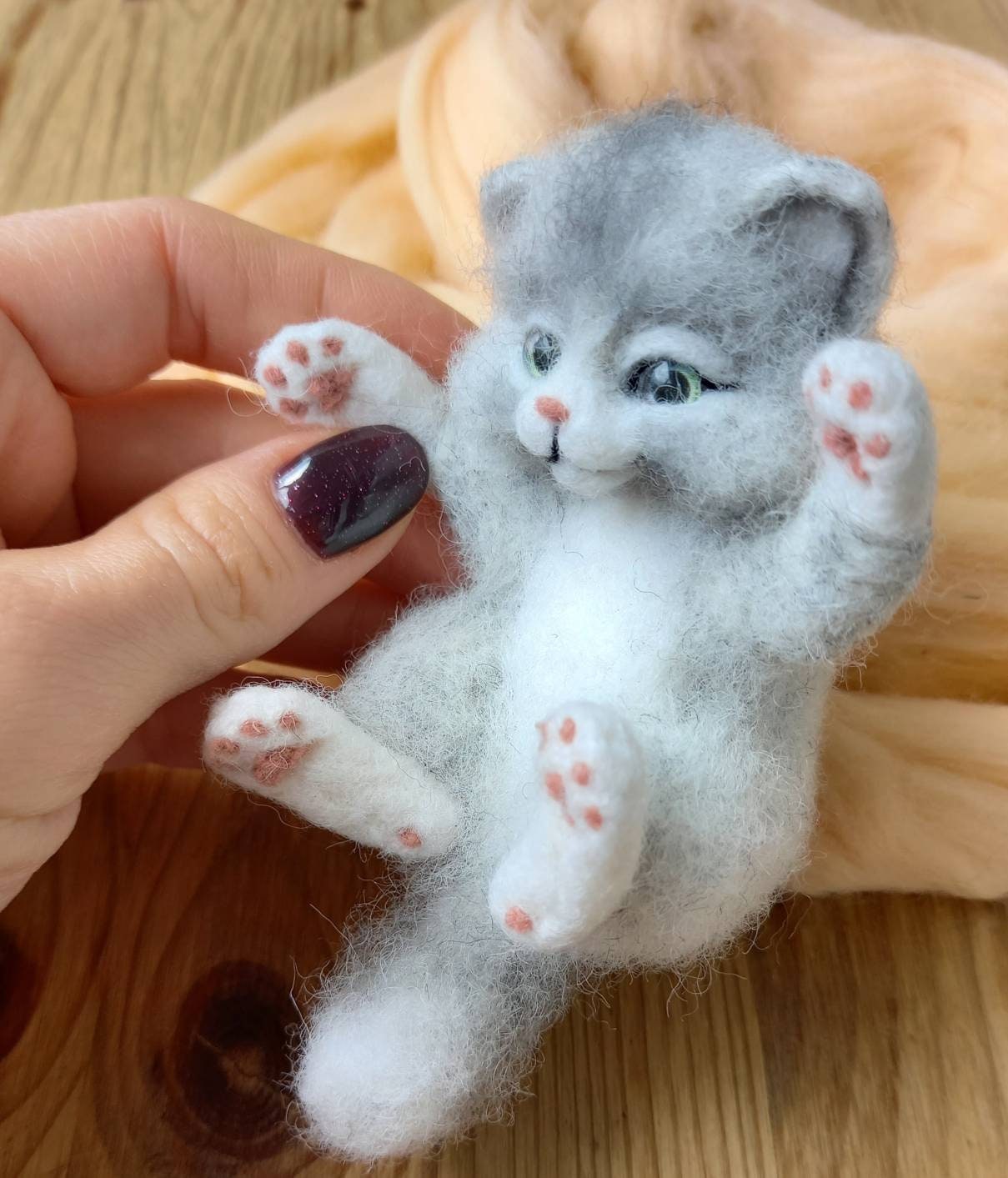 Felted Animals Needle Felted Cat Felt Cat Neddle Felted Kitten - Etsy