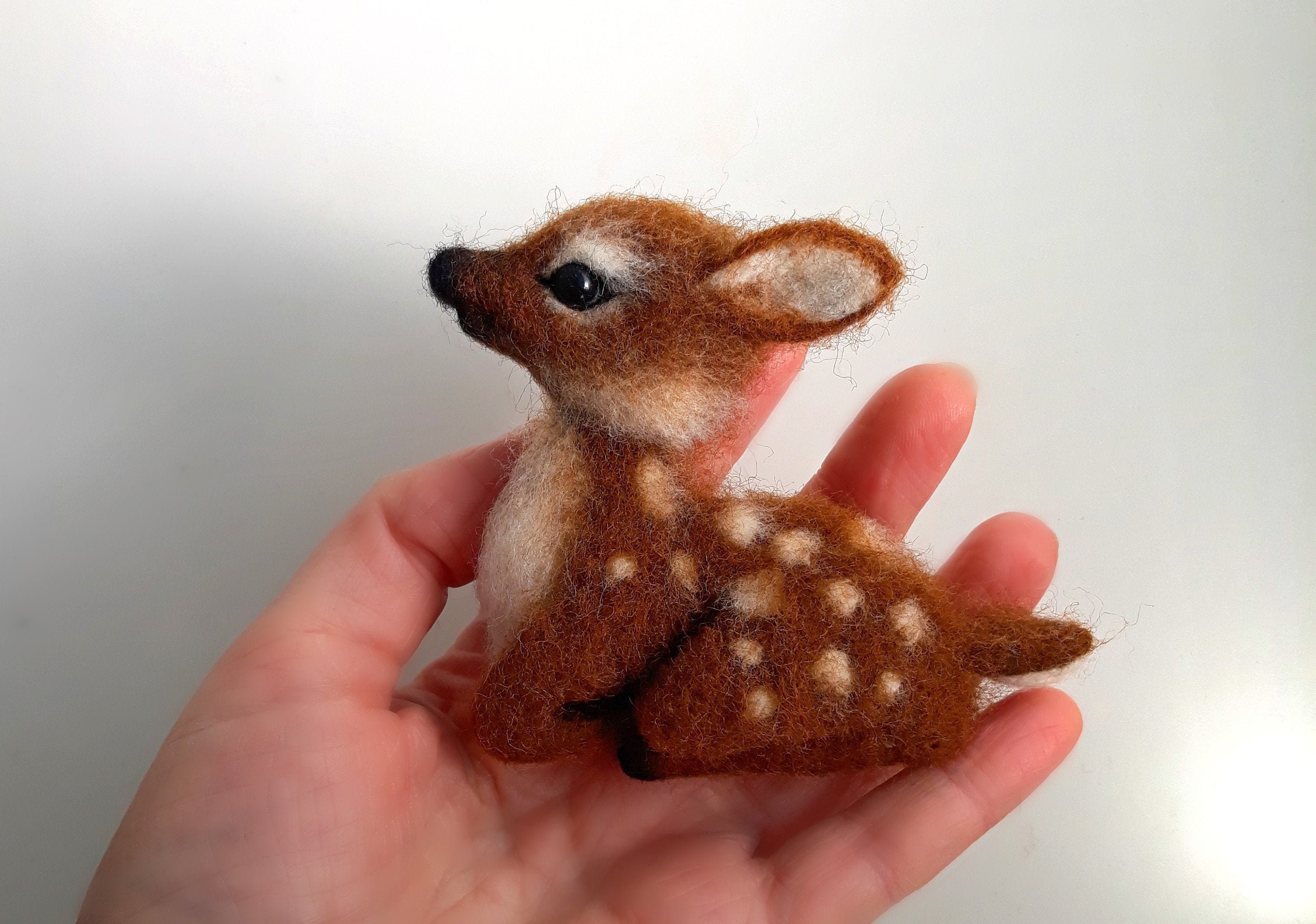 Needle Felt Little Deer Felted Animal Needle Felted Roe Deer | Etsy