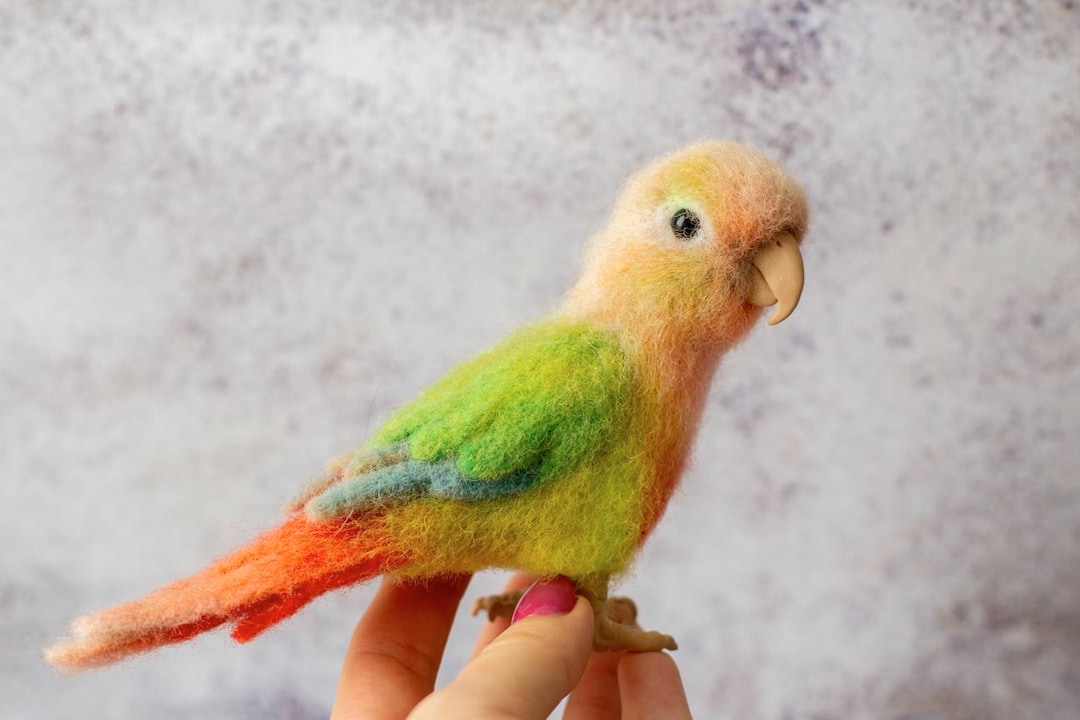 Needle Felted Parrot Felted Bird Felt Parrot Sculpture Parrot - Etsy