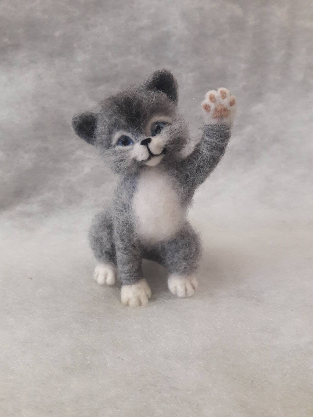 Felted Animals Needle Felted Cat Felt Cat Neddle Felted Kitten Animal ...