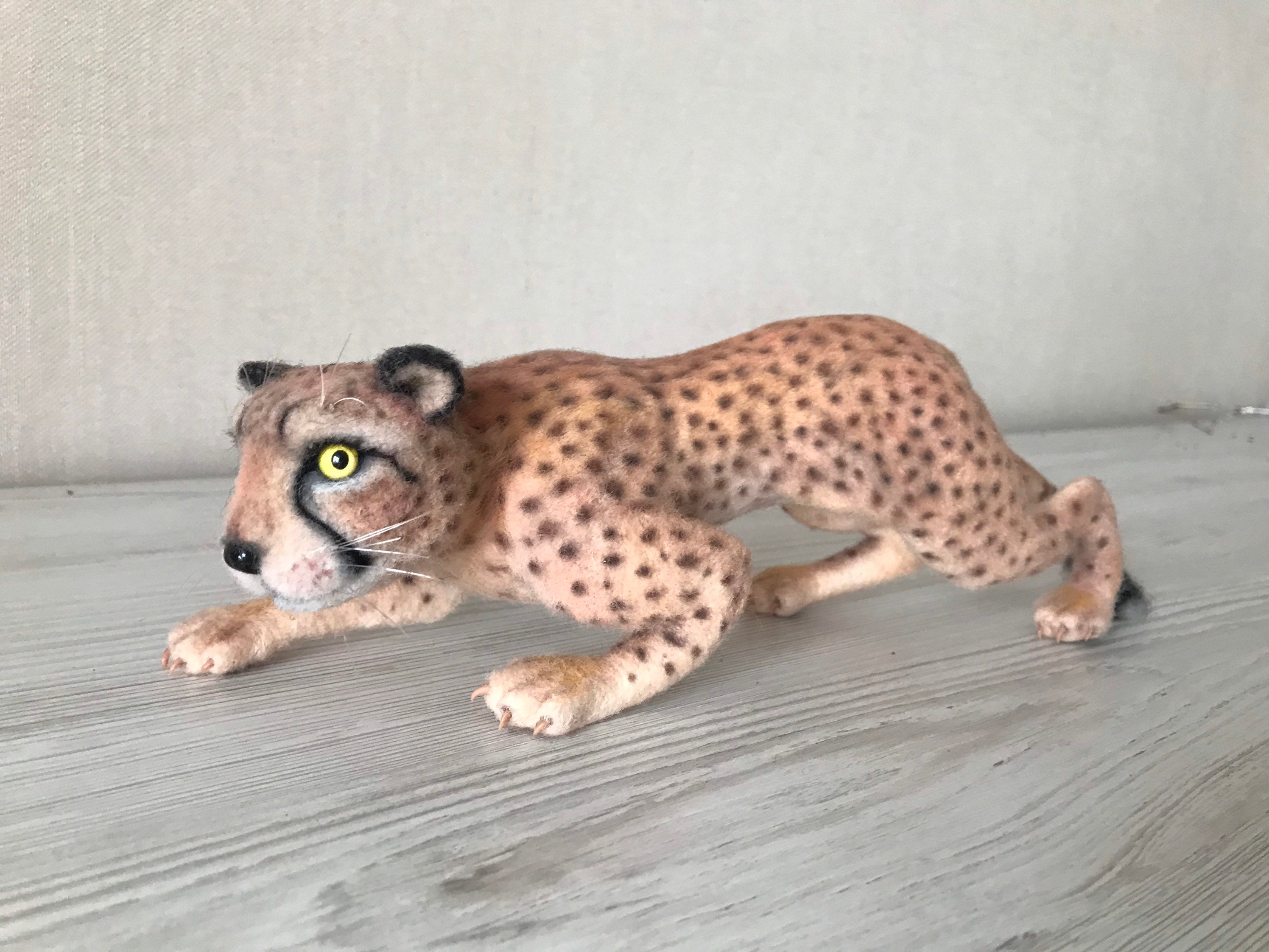 Needle Felted Cheetah Needle Felted Animal Cheetah Gift Animal | Etsy